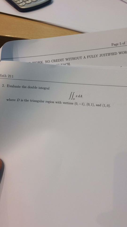 Solved Evaluate the double integral doubleintegral_D x dA | Chegg.com