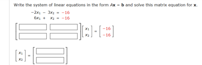 Solved Write the system of linear equations in the form Ax = | Chegg.com