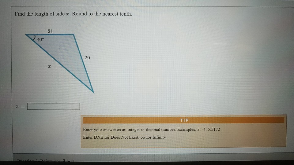 Solved Find the length of side a. Round to the nearest tenth | Chegg.com