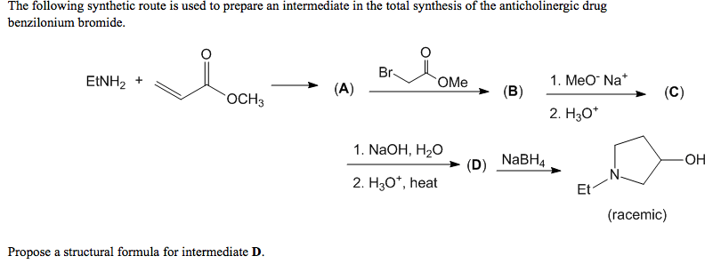 Solved The following synthetic route is used to prepare an | Chegg.com