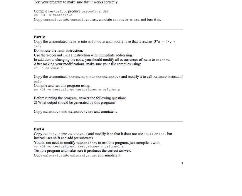 Solved In this assignment you are asked to annotate assembly | Chegg.com