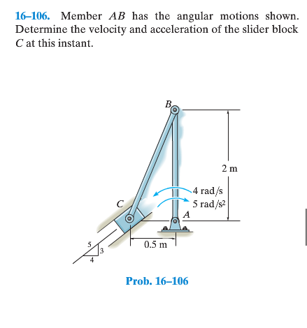 Solved: Member AB Has The Angular Motions Shown. Determine... | Chegg.com