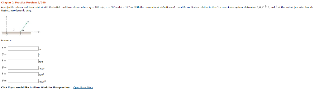 Solved A projectile is launched from point A with the | Chegg.com