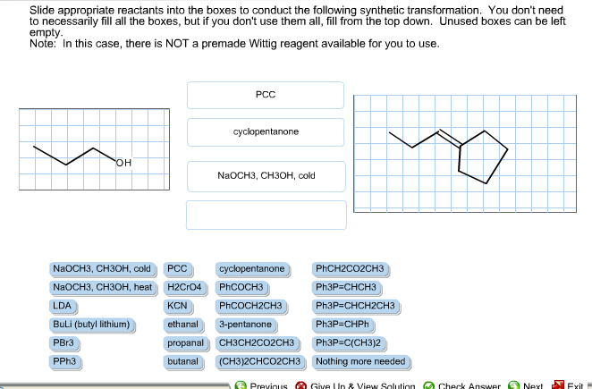 Solved Slide appropriate reactants into the boxes to conduct | Chegg.com