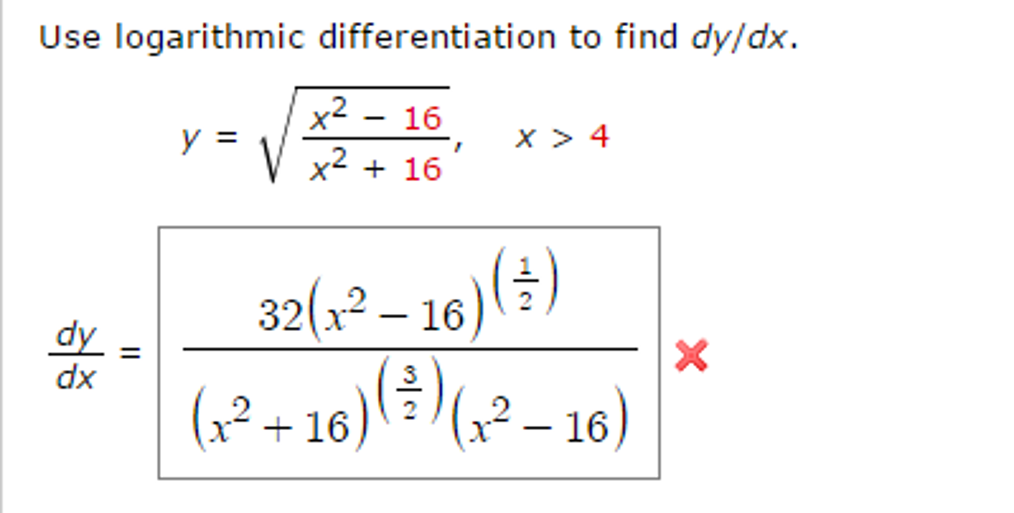Solved Use Logarithmic Differentiation To Find Dy dx Y Chegg Solved Use Logarithmic Differentiation To Find Dy dx Y Chegg