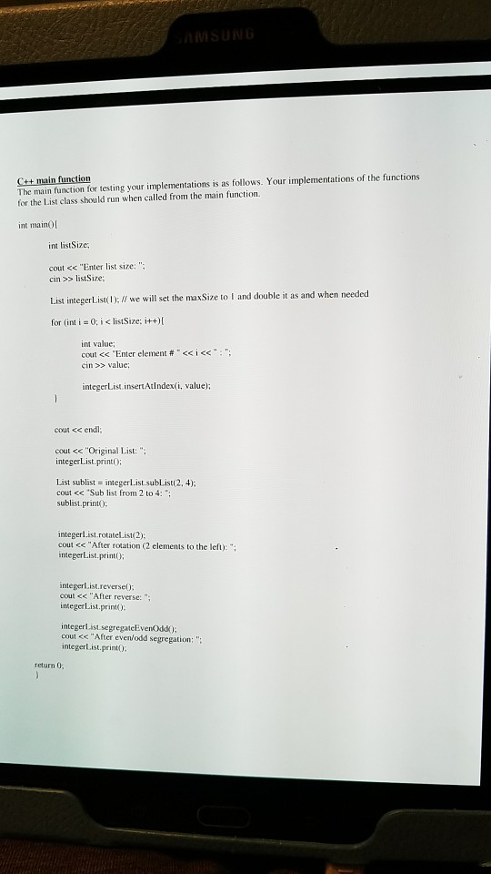 Solved Consider the implementation of the List class using | Chegg.com