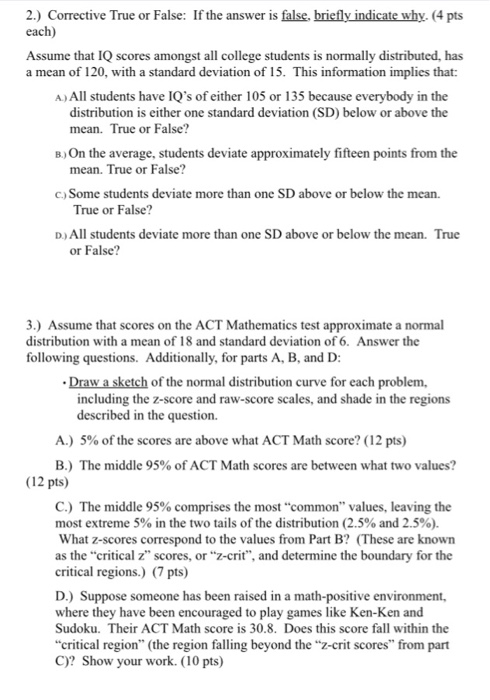 Solved Lab Assignment #3: Normal Distribution and z-scores | Chegg.com