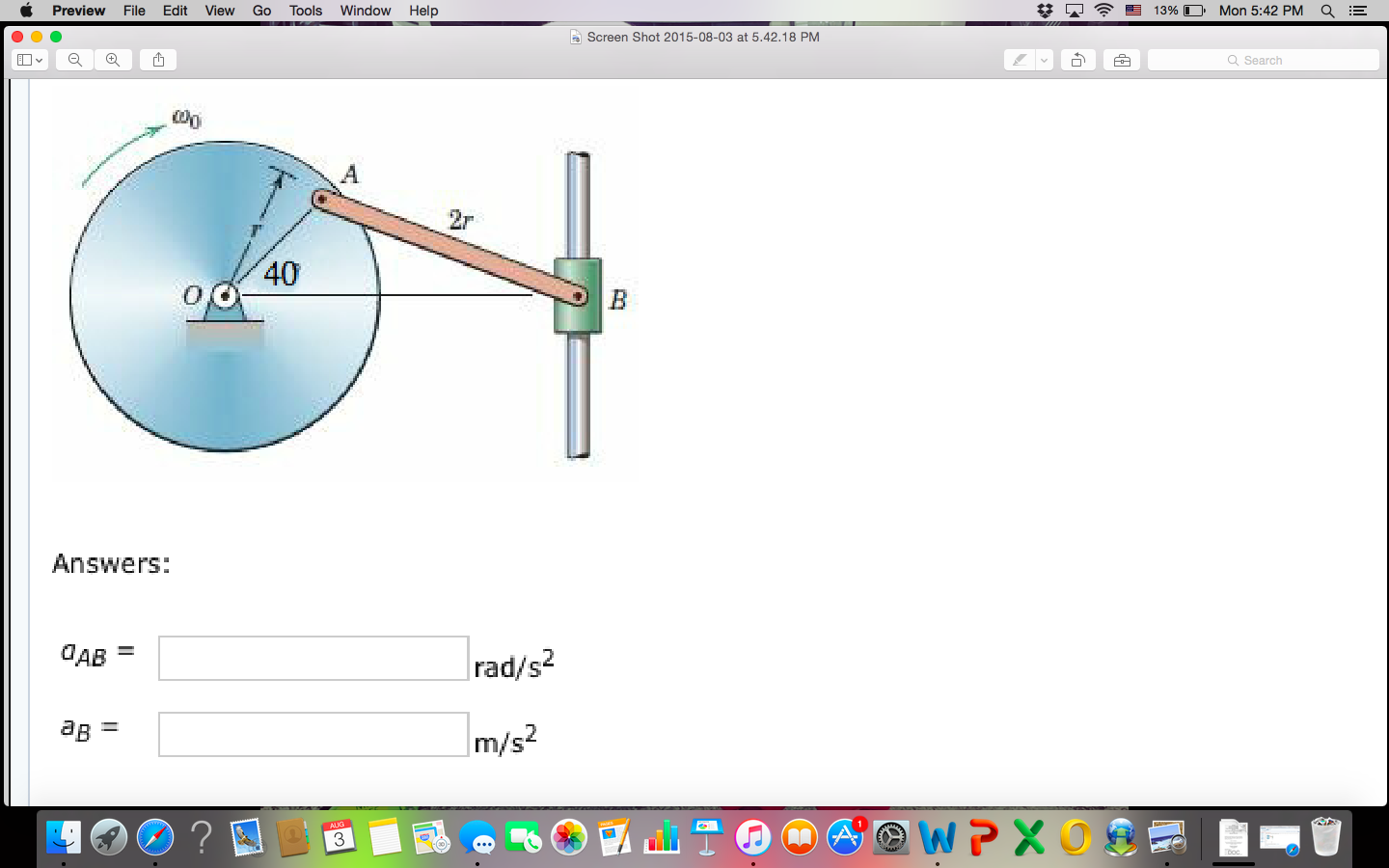 Solved Determine the angular acceleration ?AB (positive if | Chegg.com