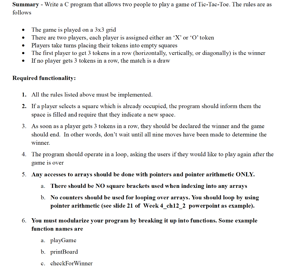 Solved Summary Write A C Program That Allows Two People To