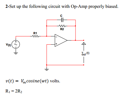 Solved 2- Set up the following circuit with Op-Amp properly | Chegg.com