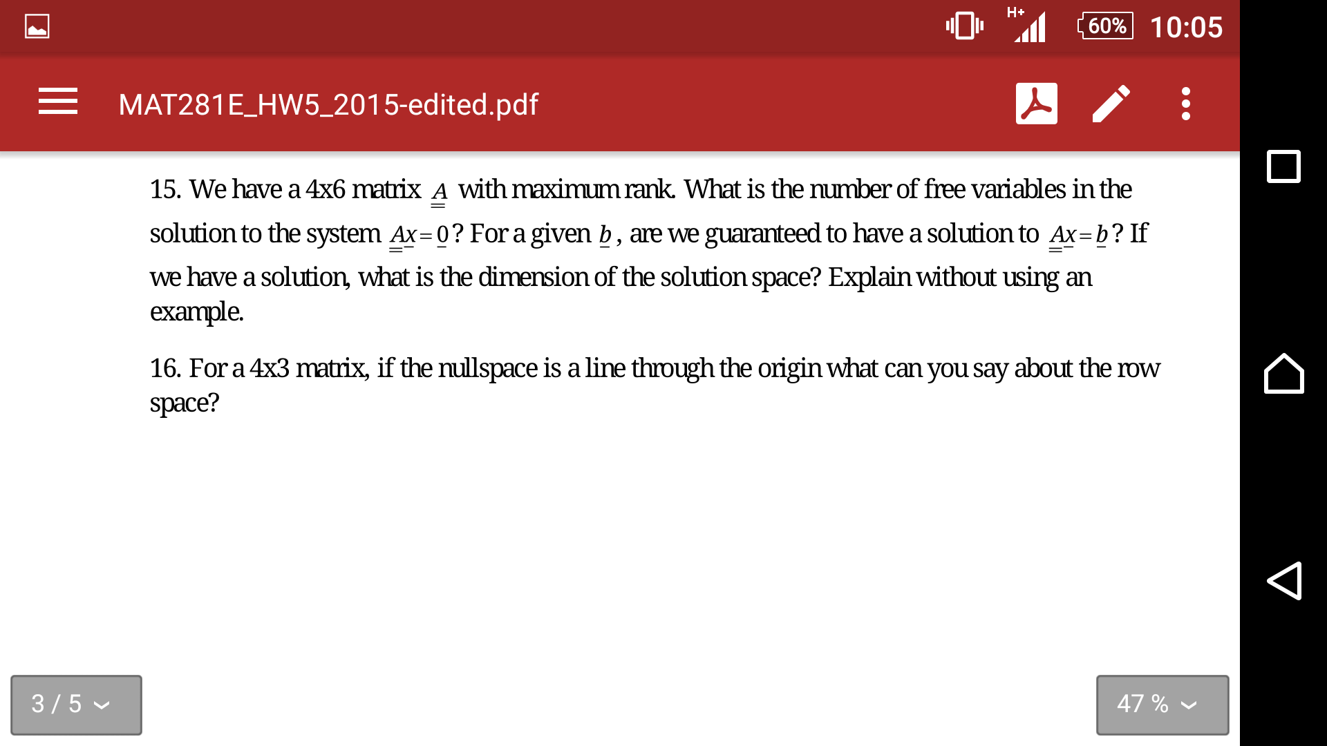 Solved We Have A 4 Times 6 Matrix A With Maximum Rank What Chegg