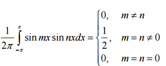 Solved 1/2pi integrate ?pi to pi sin mx sin nx dx = {0, m is | Chegg.com