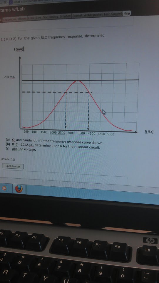 Solved (TCO 2) For the given RLC frequency response, | Chegg.com