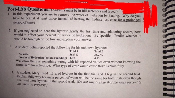 Solved Post Lab Q Uestions Answers Must Be In Full 