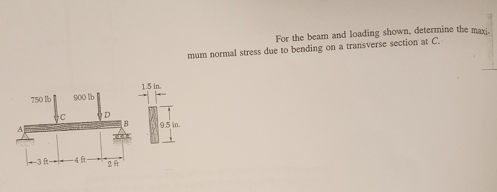 Solved For the beam and loading shown, determine the maxi | Chegg.com