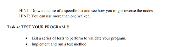 Solved Task 1: Implement the recursive printReverse method | Chegg.com