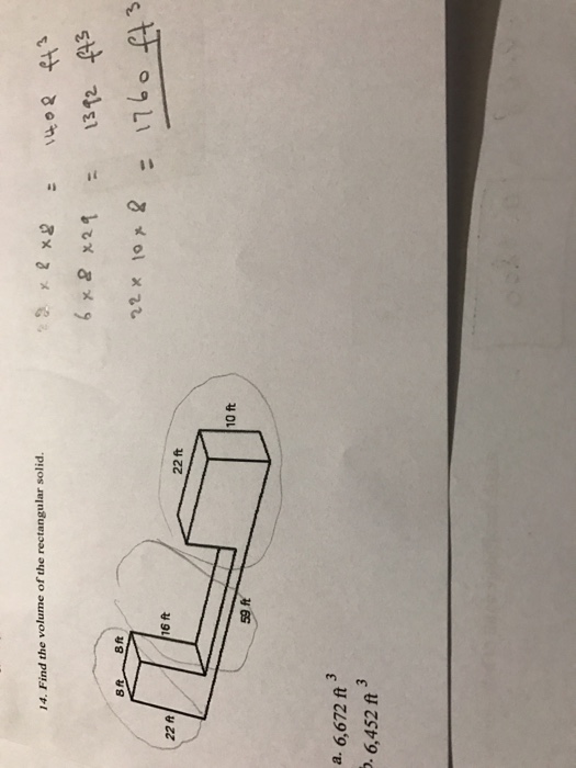 Solved Find the volume of the rectangular solid. | Chegg.com