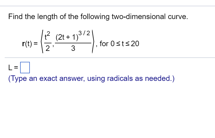 Solved Find the length of the following two-dimensional | Chegg.com