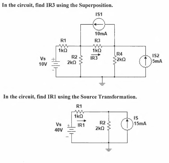 Solved In the circuit, find IR3 using the Superposition. IS1 | Chegg.com