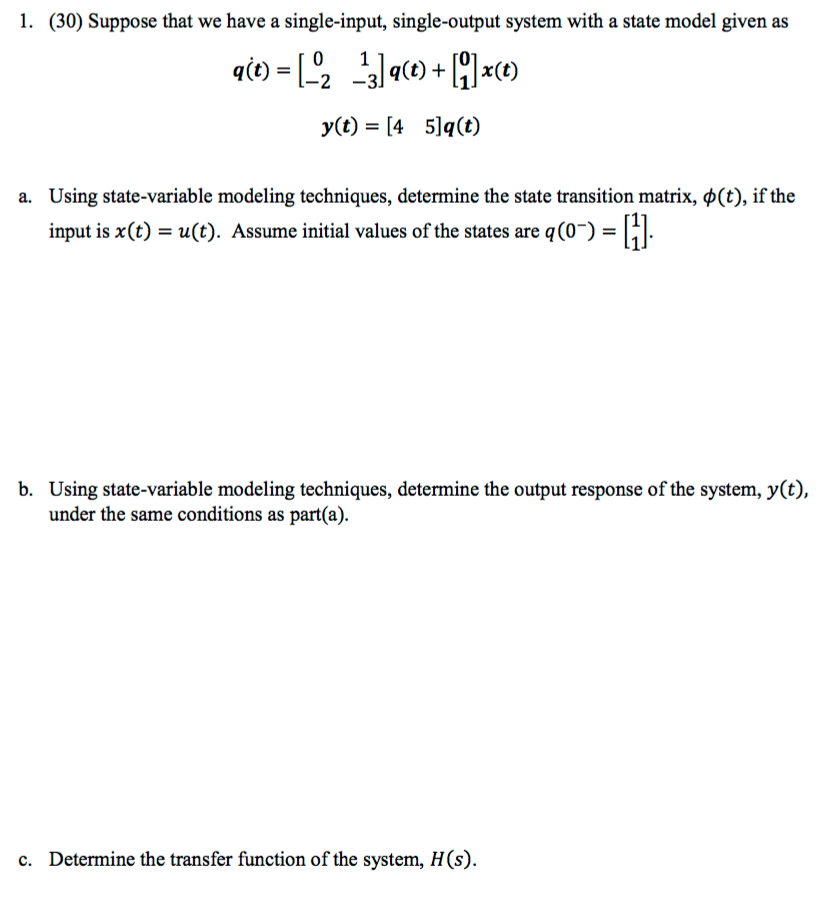 Solved Suppose that we have a single-input, single-output | Chegg.com