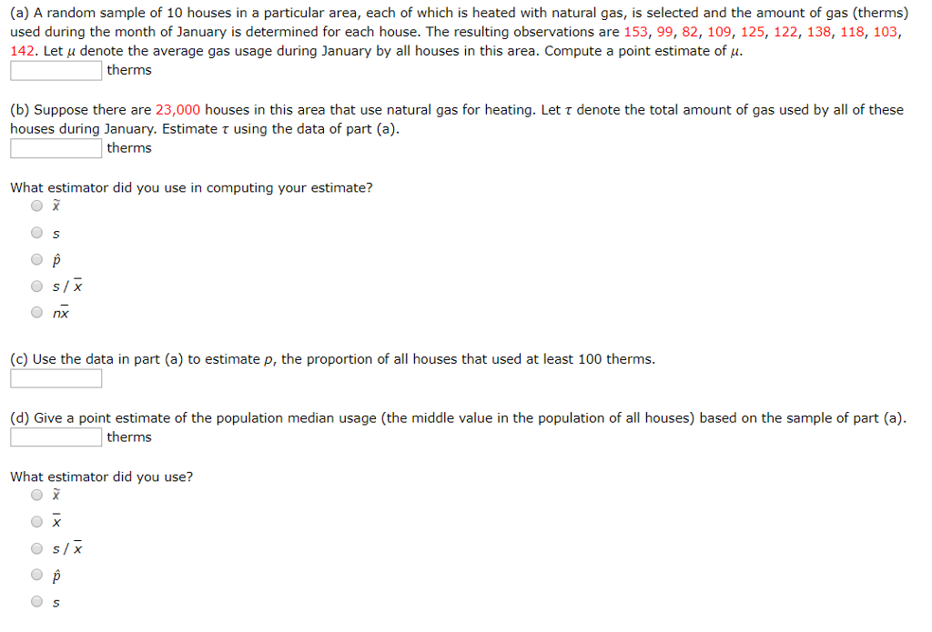 Solved (a) A random sample of 10 houses in a particular | Chegg.com