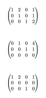 Solved 1) identify which of the following matrices are in | Chegg.com