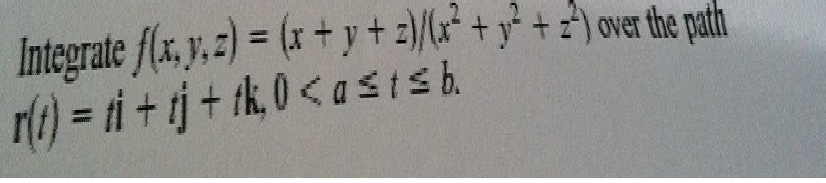Solved Integrate f(x, y, z) = (x + y + z) / (x2 + y2 + z2) | Chegg.com Solved Integrate f(x, y, z) = (x + y + z) / (x2 + y2 + z2) | Chegg.com