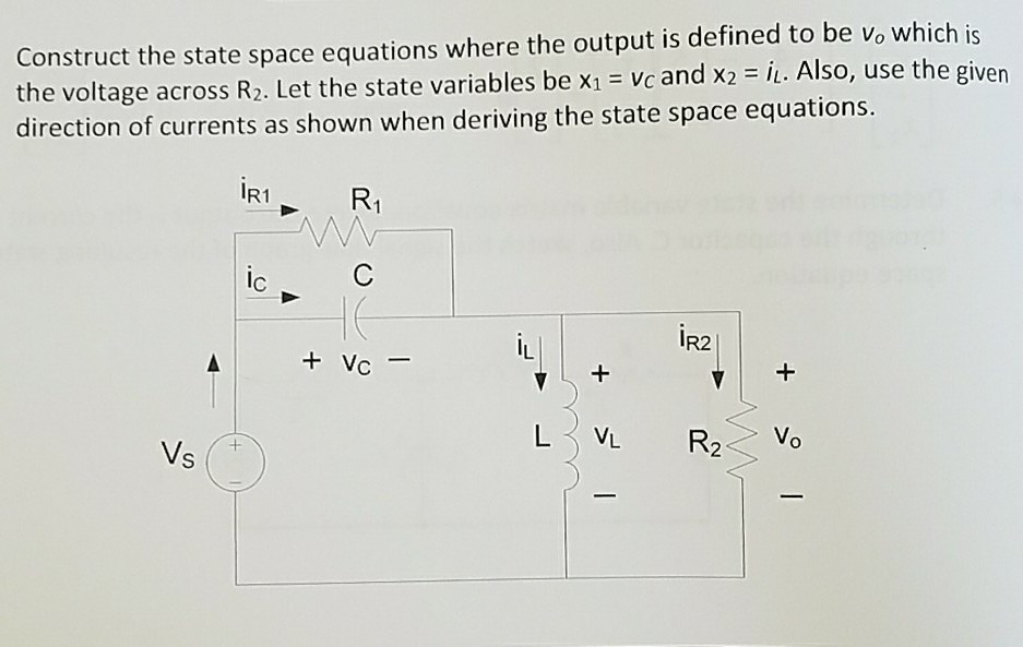 Solved Construct the state space equations where the output | Chegg.com