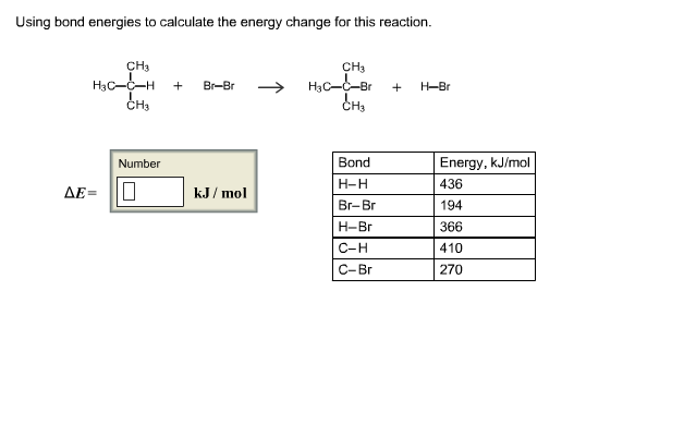 Solved Using bond energies to calculate the energy change | Chegg.com