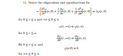 Derive the eigenvalues and eigenfunctions for | Chegg.com