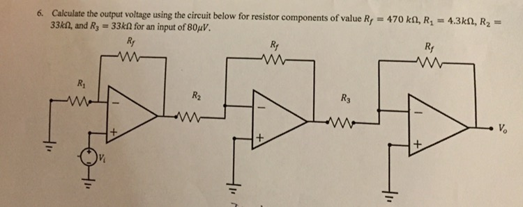 Solved Calculate the output voltage using the circuit below | Chegg.com