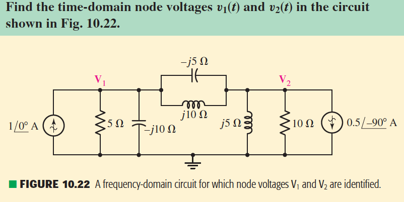 Solved Find the time-domain node voltages vi(t) and v2(t) in | Chegg.com
