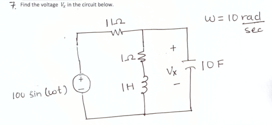 Solved Find the voltage V_x in the circuit below. | Chegg.com