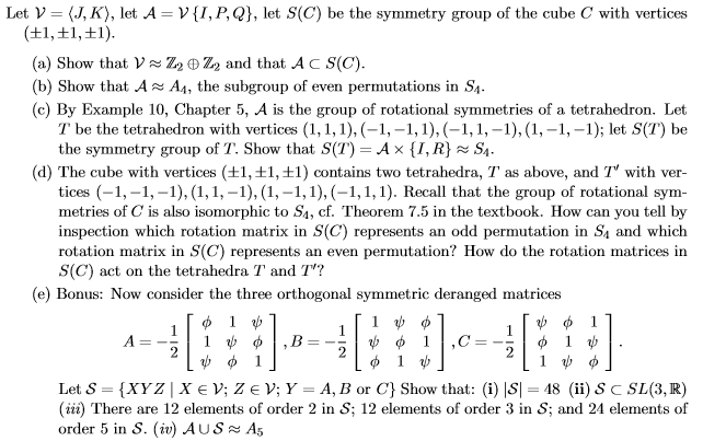 Solved let I be the 3×3 identity matrix; let you can use | Chegg.com