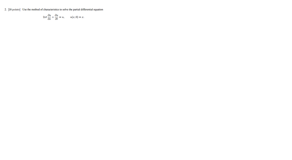 Solved 2. Use the method of characteristics to solve the | Chegg.com
