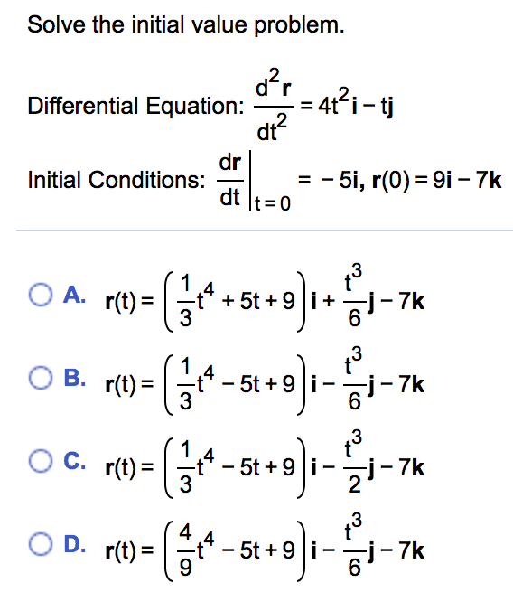 Solved Solve the initial value problem Differential | Chegg.com
