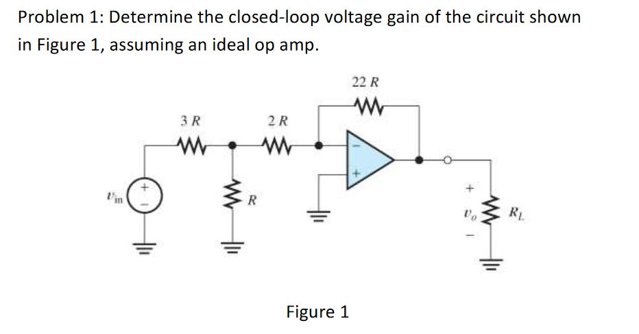 Solved Determine the closed-loop voltage gain of the circuit | Chegg.com