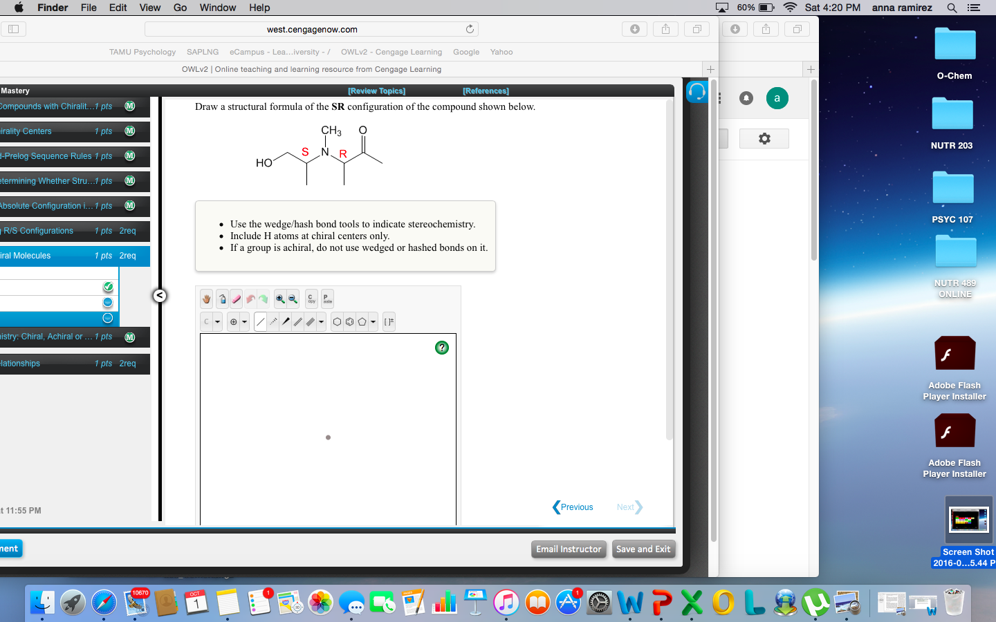 Solved Draw the structural formula of the SR configuration | Chegg.com