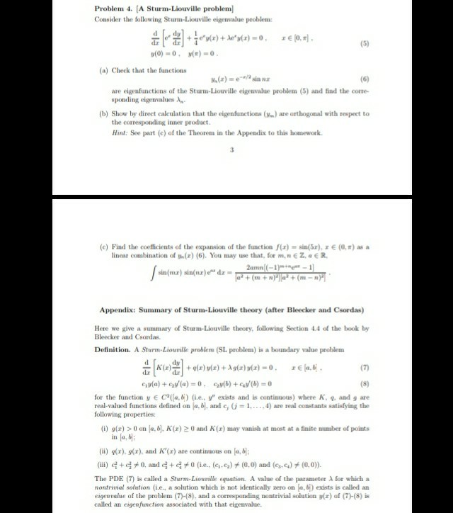 Solved Liouville problem Problem 4. [A Sturm- Consider the | Chegg.com