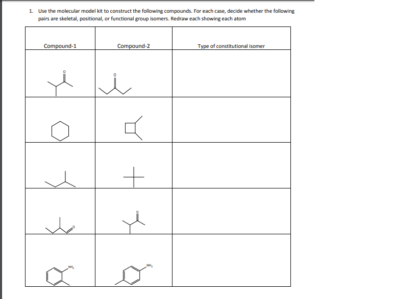 Solved Use the molecular model kit to construct the | Chegg.com