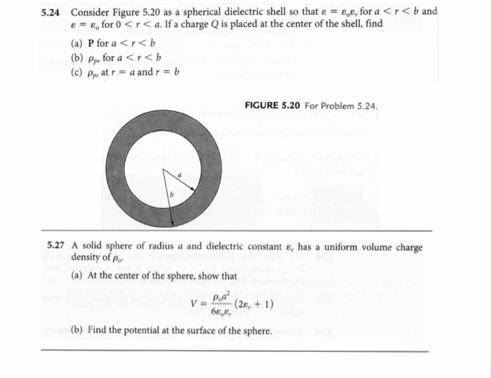 Solved Consider Figure 5.20 as a spherical dielectric shell | Chegg.com