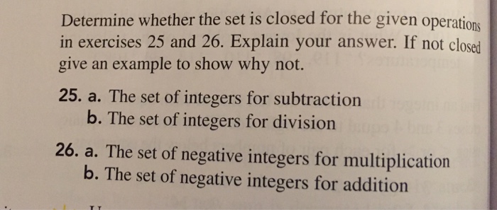 Solved Determine whether the set is closed for the given | Chegg.com