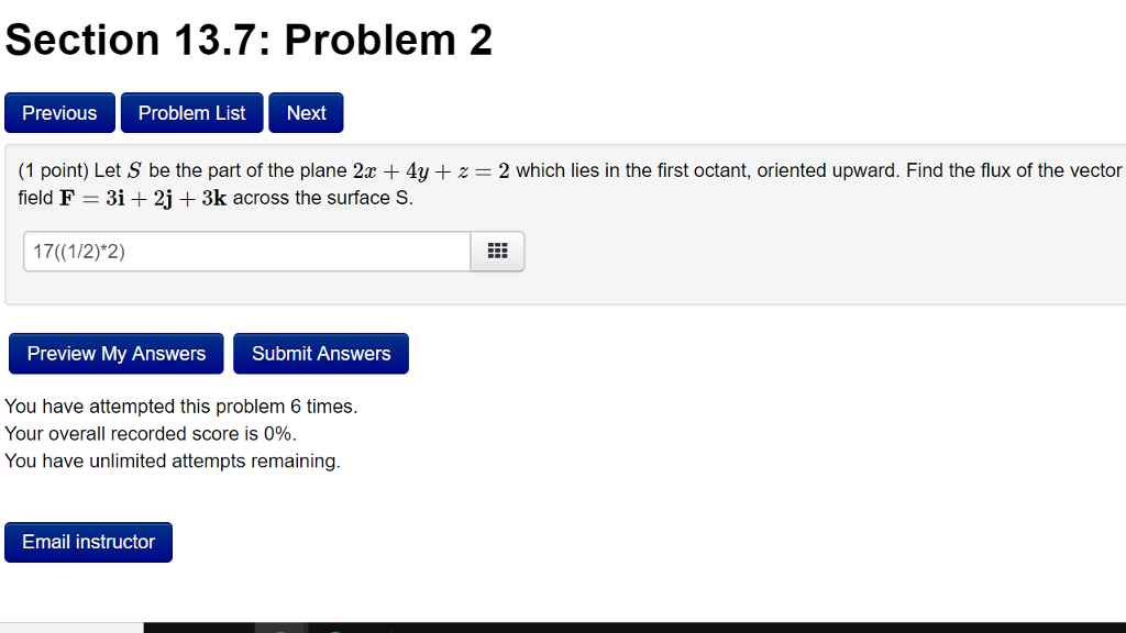 Solved Section 13.7: Problem2 Previous Problem List Next (1 | Chegg.com