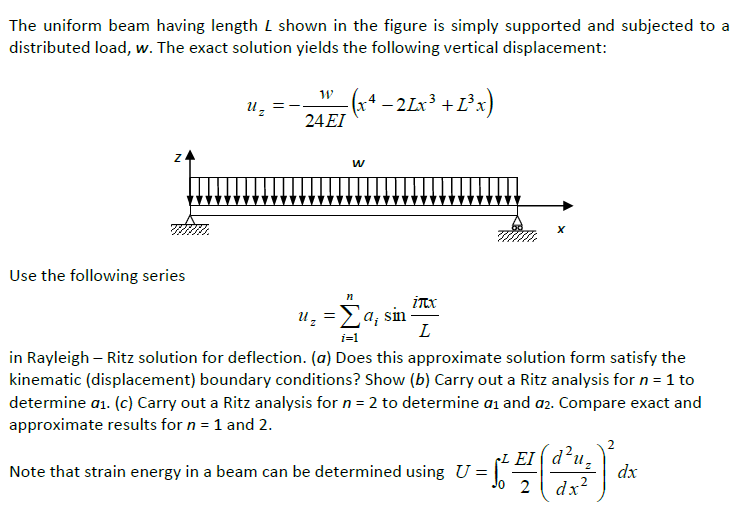 Solved The uniform beam having length L shown in the figure | Chegg.com