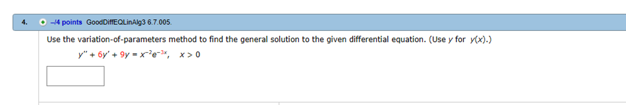 Solved Use the variation-of-parameters method to find the | Chegg.com