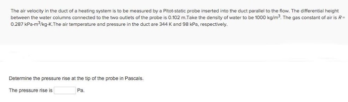 Solved The air velocity in the duct of a heating system is | Chegg.com