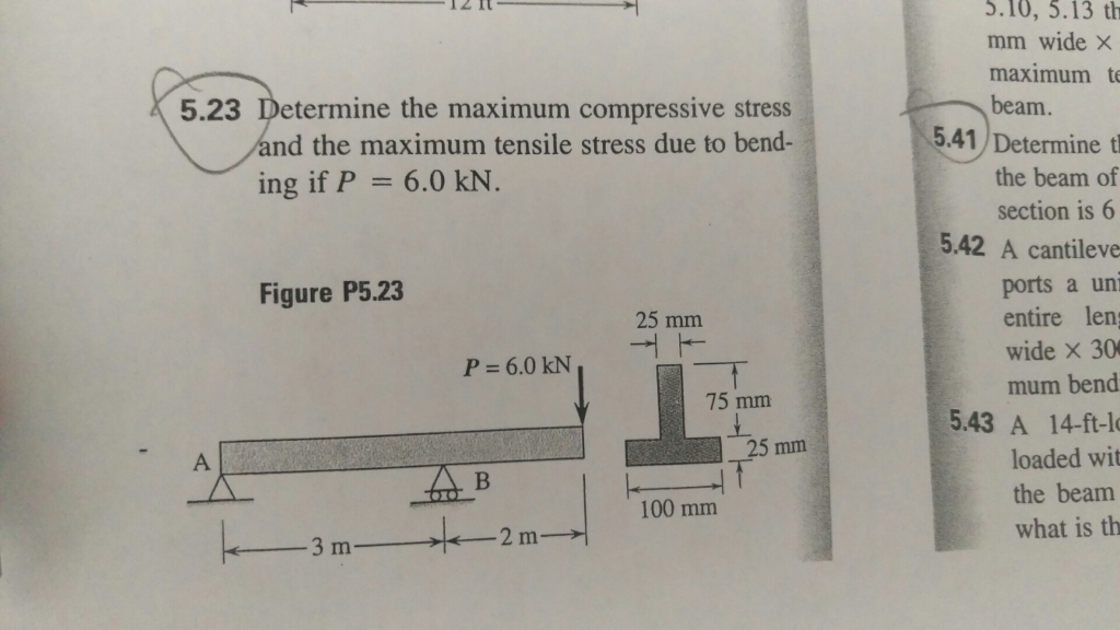 Solved Determine the maximum compressive stress and the | Chegg.com