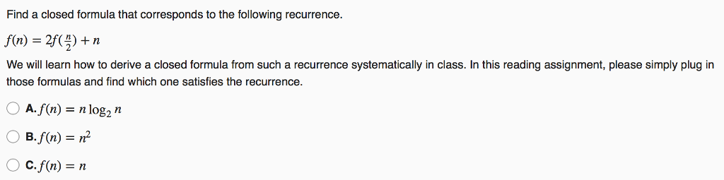 Solved Find a closed formula that corresponds to the | Chegg.com