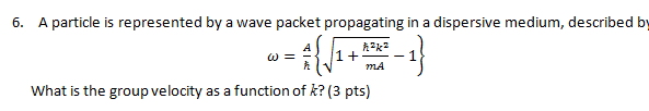 Solved A particle is represented by a wave packet | Chegg.com