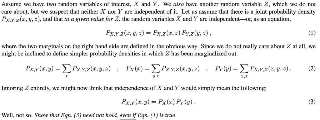 Solved Assume we have two random variables of interest, X | Chegg.com